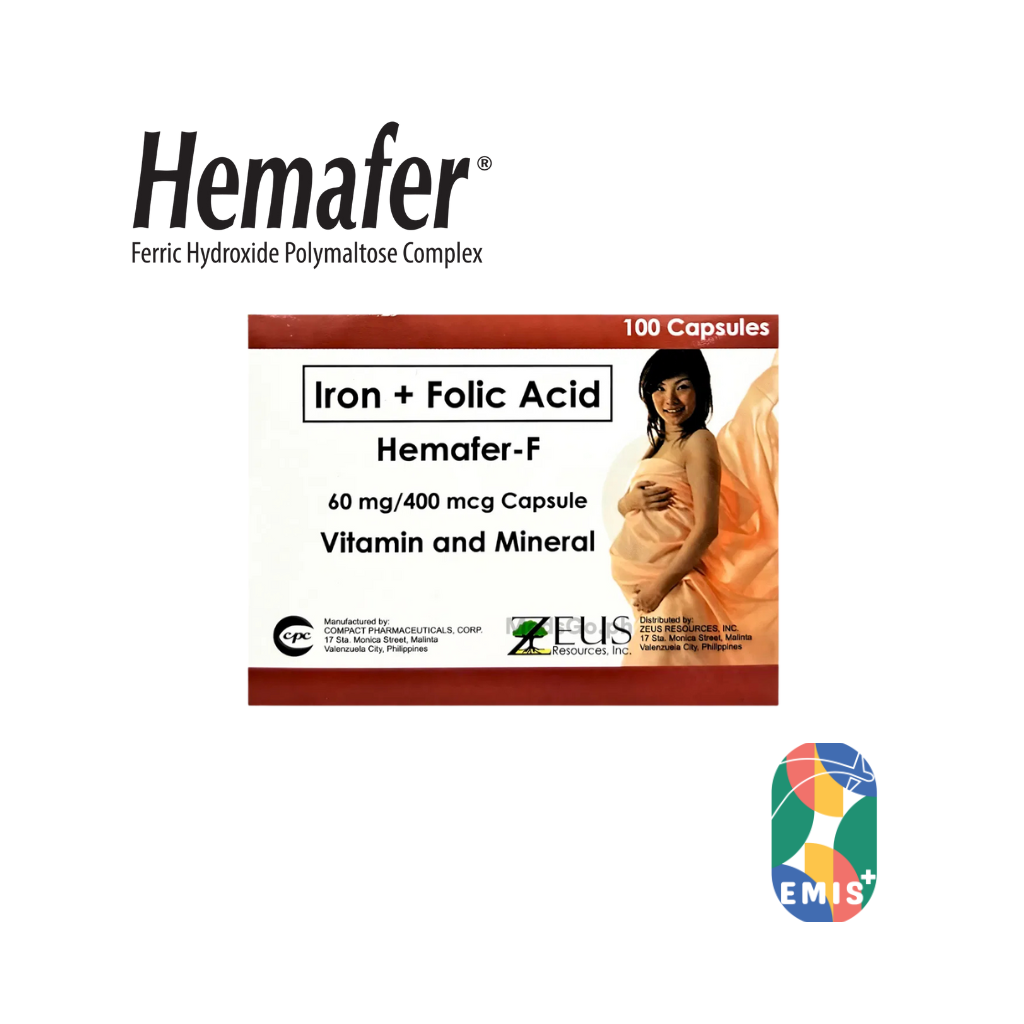 HEMAFER F Iron and Folic Acid 60mg 400mcg Capsules – EMIS
